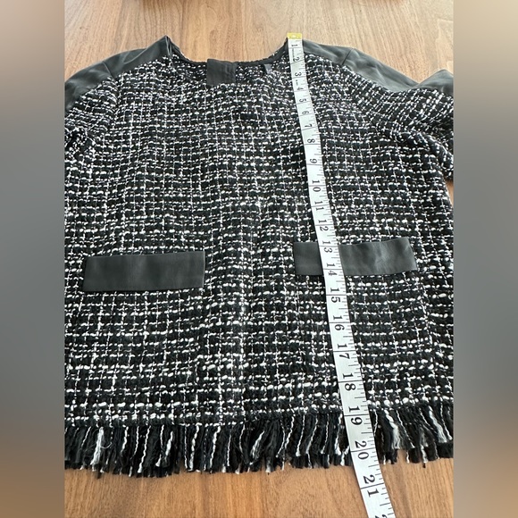 Zara | Tops | Nwt Zara Trf Collection Tweed Crop Top With Faux Leather ...